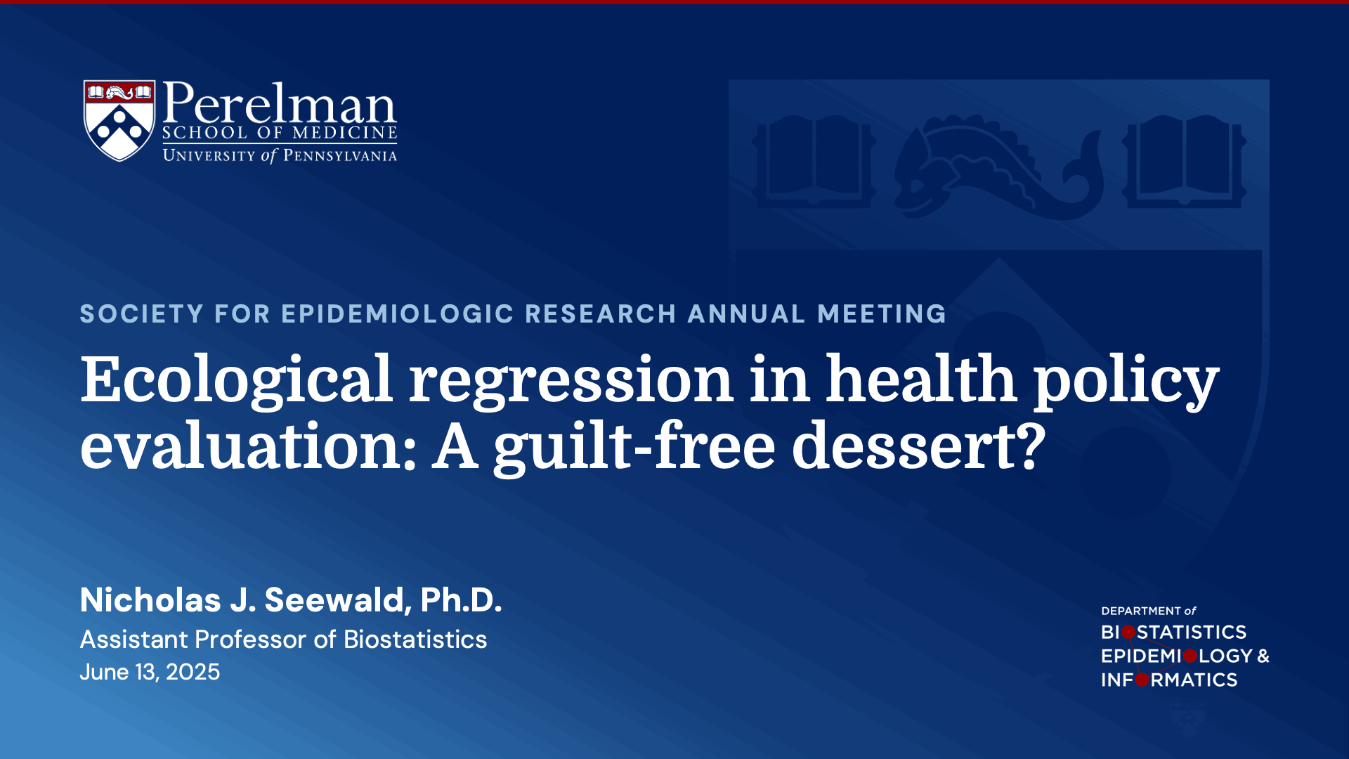 Ecological regression in health policy evaluation: A guilt-free dessert | Nick Seewald, PhD